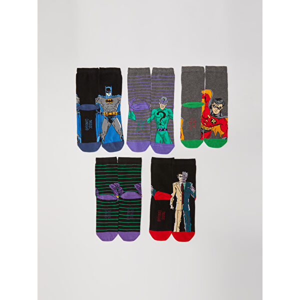 Batman Desenli Erkek Çocuk Soket Çorap 5'li