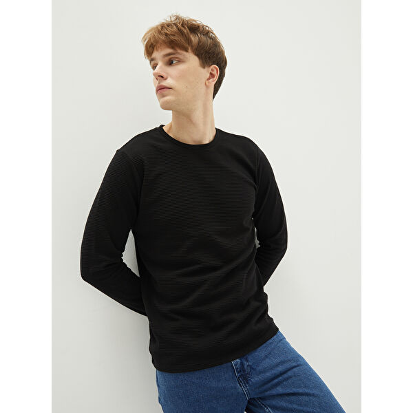 Bisiklet Yaka Uzun Kollu Erkek Basic Sweatshirt Bisiklet Yaka Uzun Kollu Erkek Basic Sweatshirt