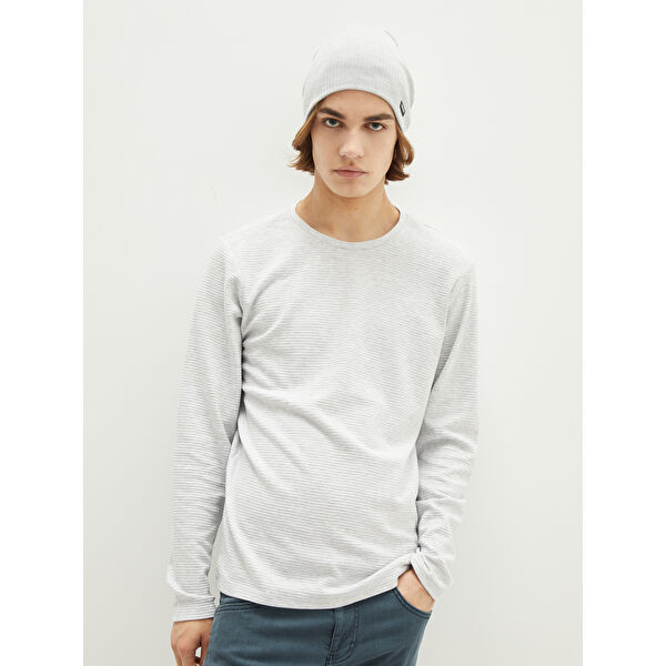 Bisiklet Yaka Uzun Kollu Erkek Basic Sweatshirt