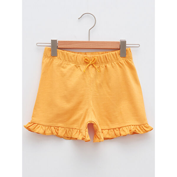Beli Lastikli Basic Pamuklu Kız Bebek Şort Beli Lastikli Basic Pamuklu Kız Bebek Şort