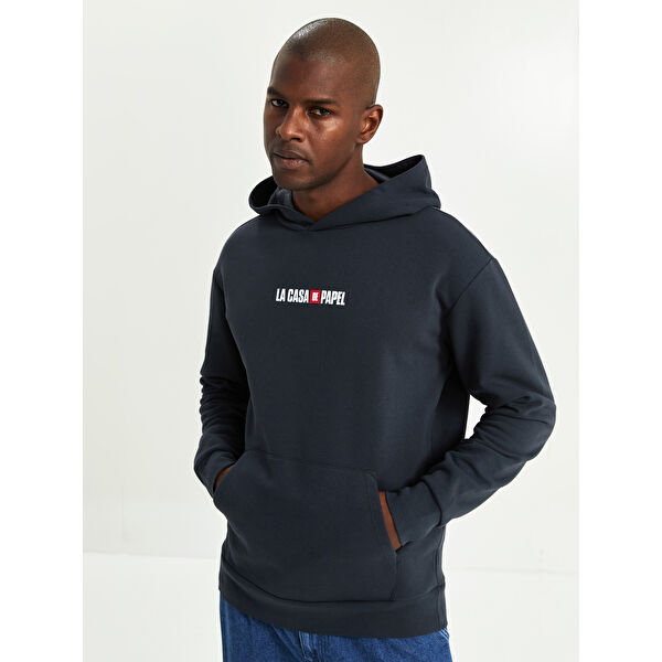 Oversize Kapüşonlu Uzun Kollu La Casa De Papel Baskılı Erkek Sweatshirt Oversize Kapüşonlu Uzun Kollu La Casa De Papel Baskılı Erkek Sweatshirt