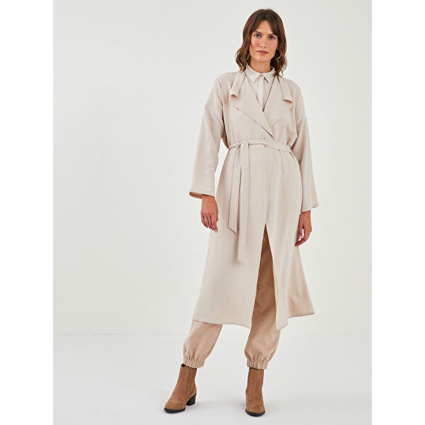 Kruvaze Yaka Düz Uzun Kollu Beli Bağlamalı Kadın Tunik Kruvaze Yaka Düz Uzun Kollu Beli Bağlamalı Kadın Tunik