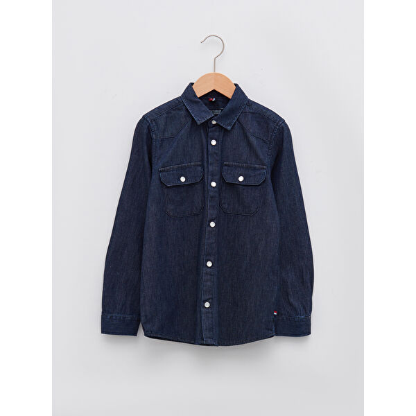 Basic Uzun Kollu Erkek Çocuk Jean Gömlek Basic Uzun Kollu Erkek Çocuk Jean Gömlek