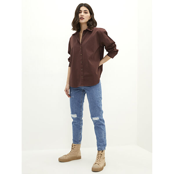 Yüksek Bel Mom Fit Baskılı Cep Detaylı Kadın Rodeo Jean Pantolon Yüksek Bel Mom Fit Baskılı Cep Detaylı Kadın Rodeo Jean Pantolon