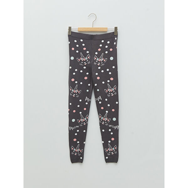 Beli Lastikli Desenli Kız Çocuk Triko Tayt Beli Lastikli Desenli Kız Çocuk Triko Tayt