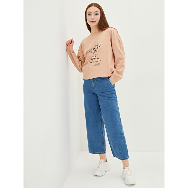 Yüksek Bel Standart Fit Cep Detaylı Geniş Paça Rodeo Kadın Jean Pantolon Yüksek Bel Standart Fit Cep Detaylı Geniş Paça Rodeo Kadın Jean Pantolon