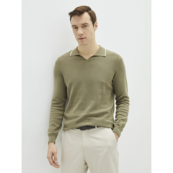 LCW BASIC Polo Yaka Uzun Kollu İnce Erkek Triko Kazak