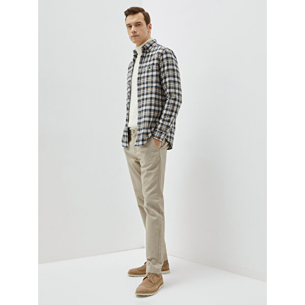 Slim Fit Dokulu Erkek Pantolon