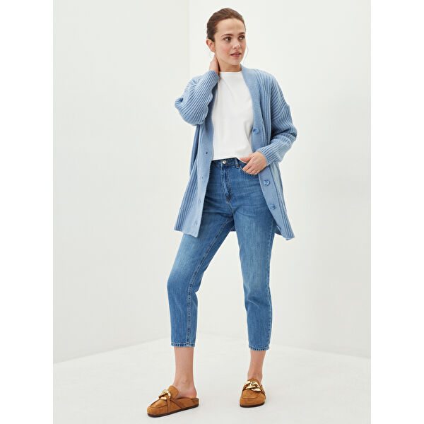 Standart Fit Cep Detaylı Rodeo Kadın Jean Pantolon Standart Fit Cep Detaylı Rodeo Kadın Jean Pantolon