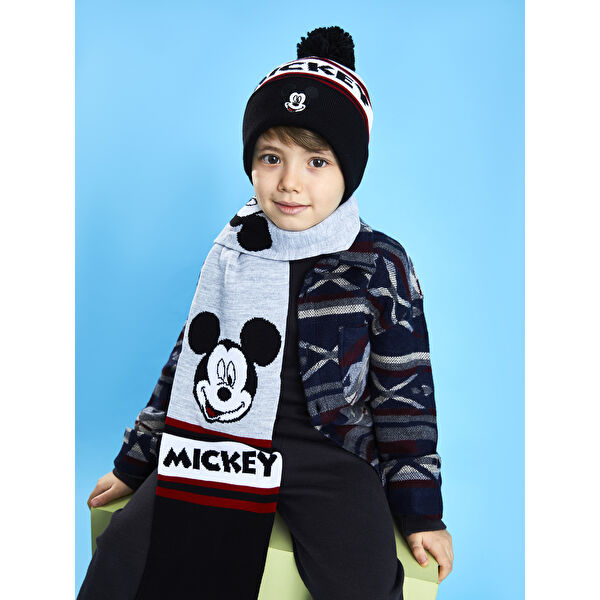 Mickey Mousse Lisanslı Erkek Çocuk Atkı ve Bere Mickey Mousse Lisanslı Erkek Çocuk Atkı ve Bere