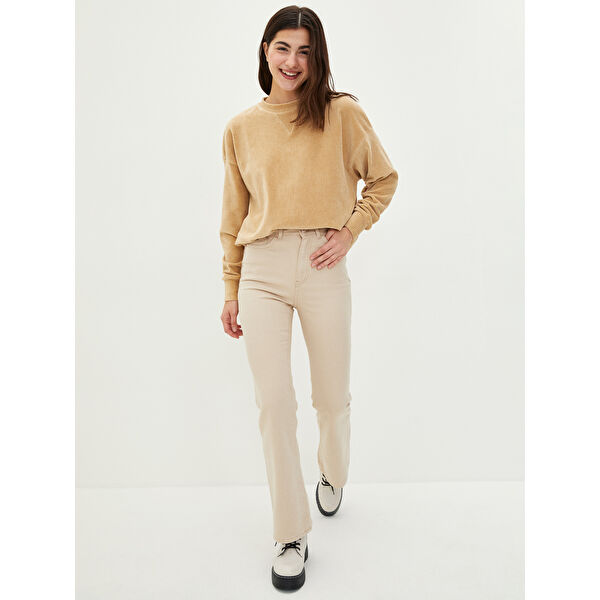 Yüksek Bel Skinny Fit Cep Detaylı Geniş Paça Kadın Jean Pantolon Yüksek Bel Skinny Fit Cep Detaylı Geniş Paça Kadın Jean Pantolon