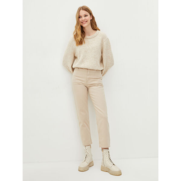 Yüksek Bel Straight Fit Düz Cep Detaylı Kadın Jean Pantolon Yüksek Bel Straight Fit Düz Cep Detaylı Kadın Jean Pantolon