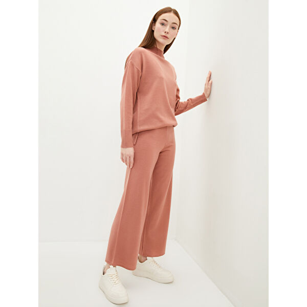 MODEST Beli Lastikli Bağlama Detaylı Kadın Triko Pantolon MODEST Beli Lastikli Bağlama Detaylı Kadın Triko Pantolon