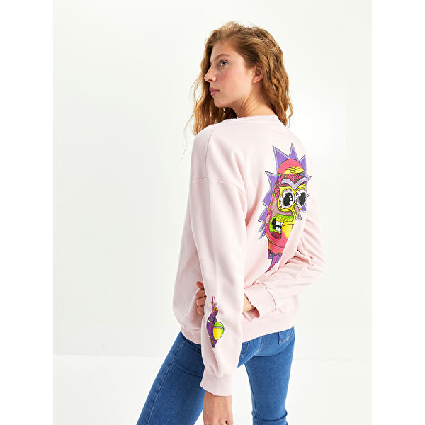 Bisiklet Yaka Rick and Morty Baskılı Uzun Kollu Kadın Sweatshirt Bisiklet Yaka Rick and Morty Baskılı Uzun Kollu Kadın Sweatshirt