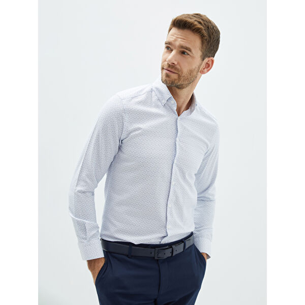 Slim Fit Uzun Kollu Gabardin Erkek Gömlek Slim Fit Uzun Kollu Gabardin Erkek Gömlek
