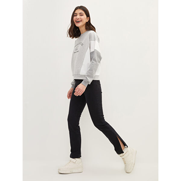 Yüksek Bel Slim Fit Cep Detaylı Kadın Rodeo Jean Pantolon