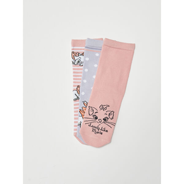 Aristocats Desenli Kız Çocuk Soket Çorap 3'lü