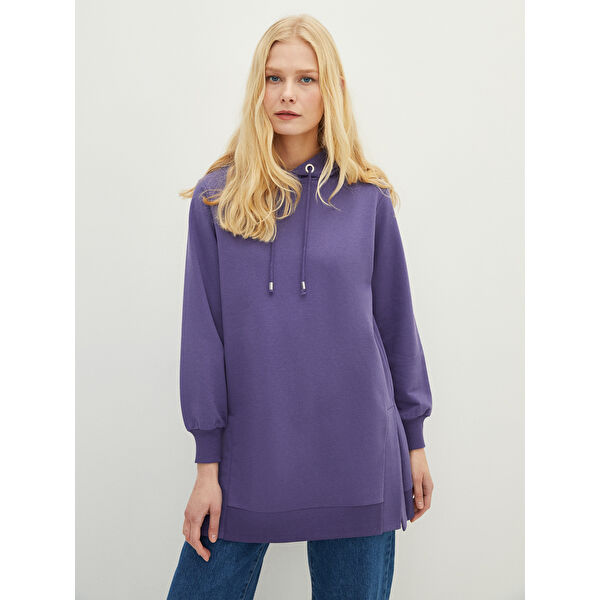 Kapüşonlu Düz Uzun Kollu Oversize Kadın Tunik Kapüşonlu Düz Uzun Kollu Oversize Kadın Tunik