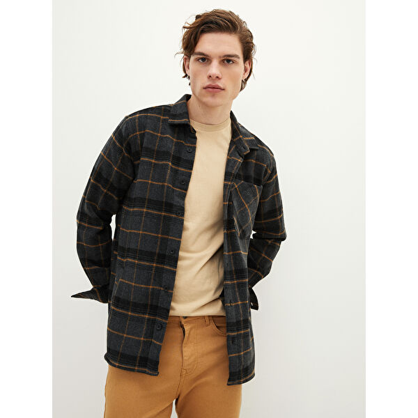 Regular Fit Uzun Kollu Ekose Erkek Gömlek Ceket Regular Fit Uzun Kollu Ekose Erkek Gömlek Ceket