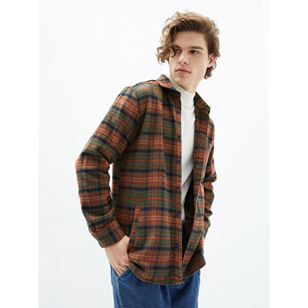 Regular Fit Uzun Kollu Ekose Erkek Gömlek Ceket Regular Fit Uzun Kollu Ekose Erkek Gömlek Ceket