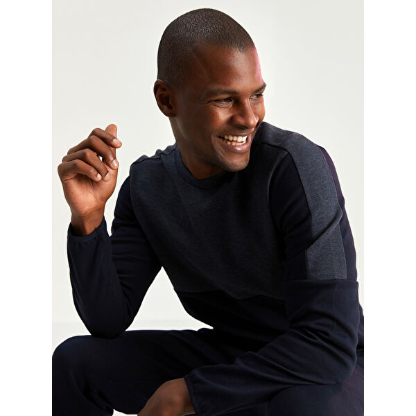 Bisiklet Yaka Uzun Kollu Erkek Spor Sweatshirt Bisiklet Yaka Uzun Kollu Erkek Spor Sweatshirt