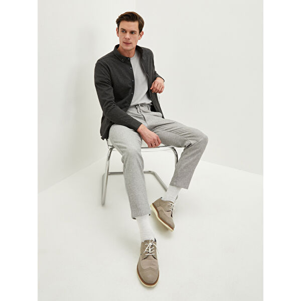 Slim Fit Beli Bağlama Detaylı Erkek Pantolon Slim Fit Beli Bağlama Detaylı Erkek Pantolon