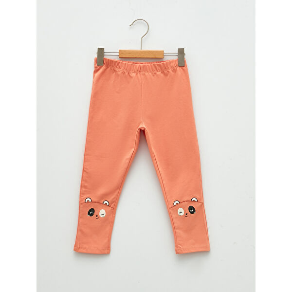 Beli Lastikli Baskılı Pamuklu Kız Bebek Tayt