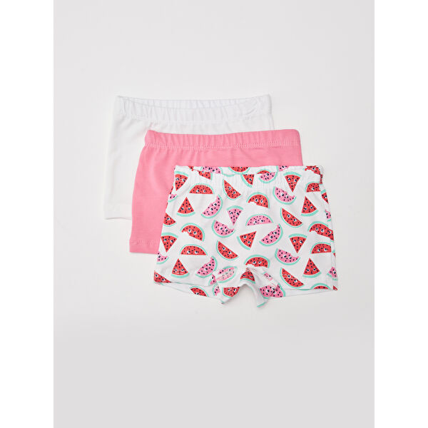 Beli Lastikli Kız Bebek Boxer 3'lü