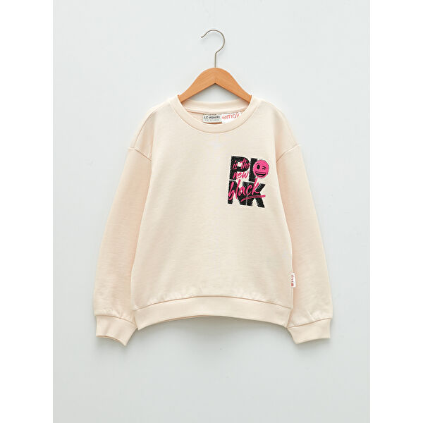 Bisiklet Yaka Emoji Baskılı Uzun Kollu Kız Çocuk Sweatshirt Bisiklet Yaka Emoji Baskılı Uzun Kollu Kız Çocuk Sweatshirt