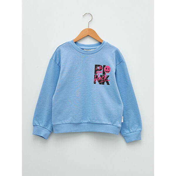Bisiklet Yaka Emoji Baskılı Uzun Kollu Kız Çocuk Sweatshirt Bisiklet Yaka Emoji Baskılı Uzun Kollu Kız Çocuk Sweatshirt