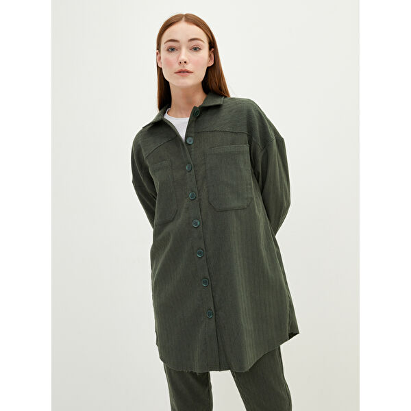 Gömlek Yaka Düz Uzun Kollu Oversize Kadın Tunik Gömlek Yaka Düz Uzun Kollu Oversize Kadın Tunik