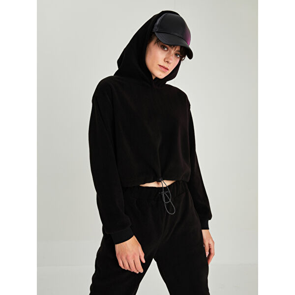 Kapüşonlu Düz Uzun Kollu Kadın Outdoor Sweatshirt Kapüşonlu Düz Uzun Kollu Kadın Outdoor Sweatshirt