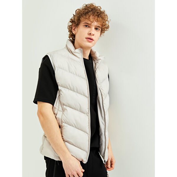 Standart Kalıp Dik Yaka Erkek Yelek