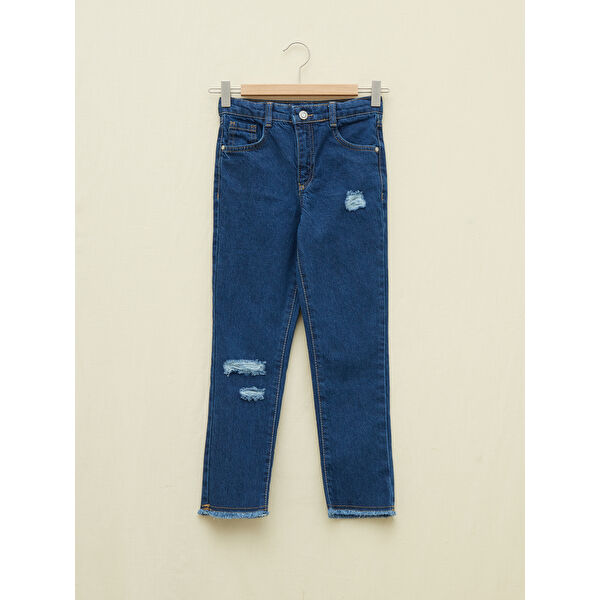 Yırtık Detaylı Kız Çocuk Jean Pantolon Yırtık Detaylı Kız Çocuk Jean Pantolon