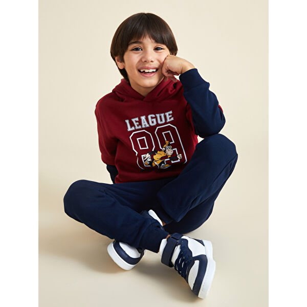 Kapüşonlu Nostaljik Maymun Baskılı Uzun Kollu Erkek Çocuk Sweatshirt Kapüşonlu Nostaljik Maymun Baskılı Uzun Kollu Erkek Çocuk Sweatshirt