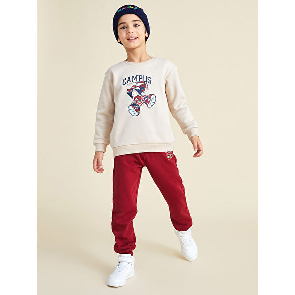 Bisiklet Yaka Nostaljik Maymun Baskılı Uzun Kollu Erkek Çocuk Sweatshirt Bisiklet Yaka Nostaljik Maymun Baskılı Uzun Kollu Erkek Çocuk Sweatshirt