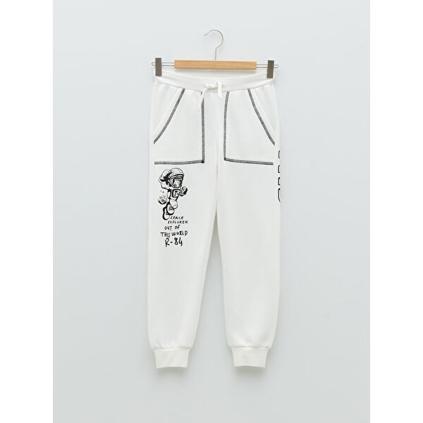Beli Lastikli Nostaljik Maymun Baskılı Erkek Çocuk Jogger Eşofman Altı