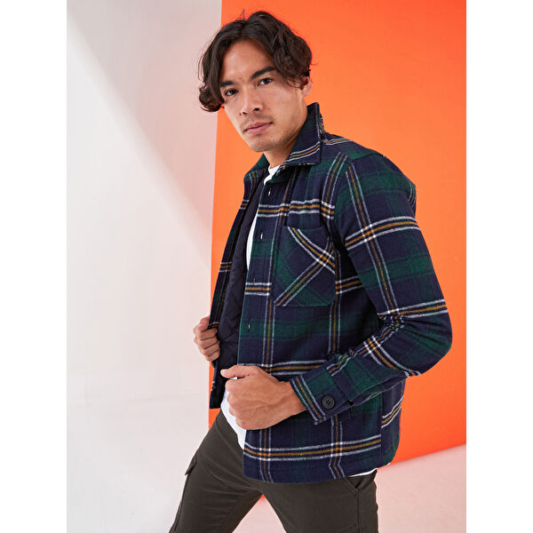 Regular Fit Uzun Kollu Ekose Erkek Oduncu Gömlek Ceket Regular Fit Uzun Kollu Ekose Erkek Oduncu Gömlek Ceket