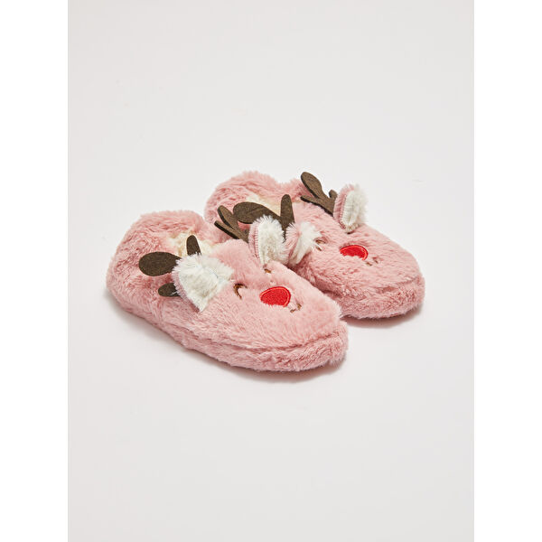 Nakış Detaylı Pelüş Kız Çocuk Ev Patiği
