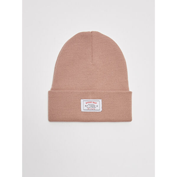 Etiket Detaylı Kadın Triko Bere