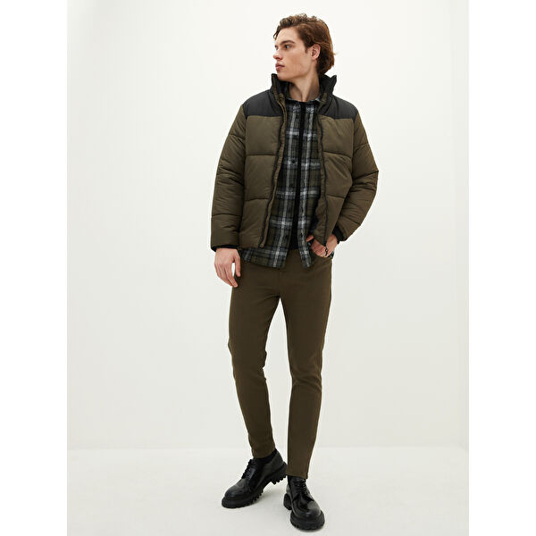 Rahat Kalıp Dik Yaka Erkek Şişme Mont