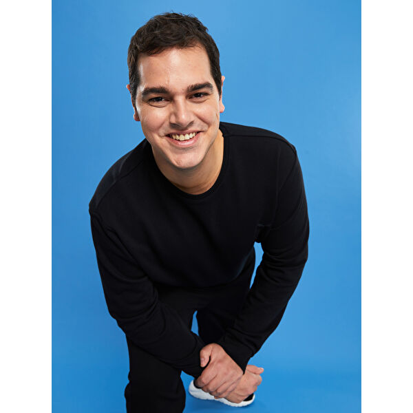 Büyük Beden Bisiklet Yaka Uzun Kollu Basic Erkek Sweatshirt