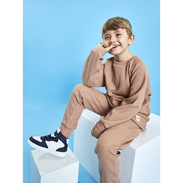 Bisiklet Yaka Basic Uzun Kollu Erkek Çocuk Sweatshirt