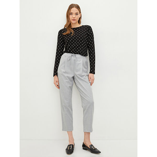 Beli Lastikli Rahat Kalıp Cep Detaylı Kadın Pantolon