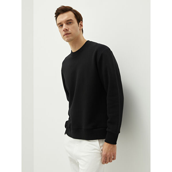 LCW BASIC Oversize Bisiklet Yaka Uzun Kollu Erkek Sweatshirt