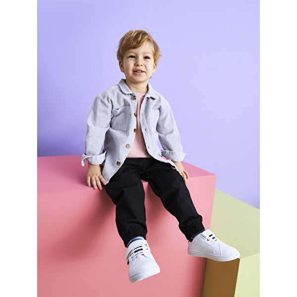 Beli Lastikli Basic Pamuklu Erkek Bebek Pantolon