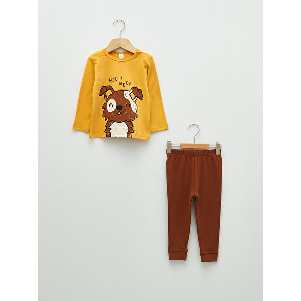 Bisiklet Yaka Uzun Kollu Baskılı Pamuklu Erkek Bebek Pijama Takımı 2'li Bisiklet Yaka Uzun Kollu Baskılı Pamuklu Erkek Bebek Pijama Takımı 2'li