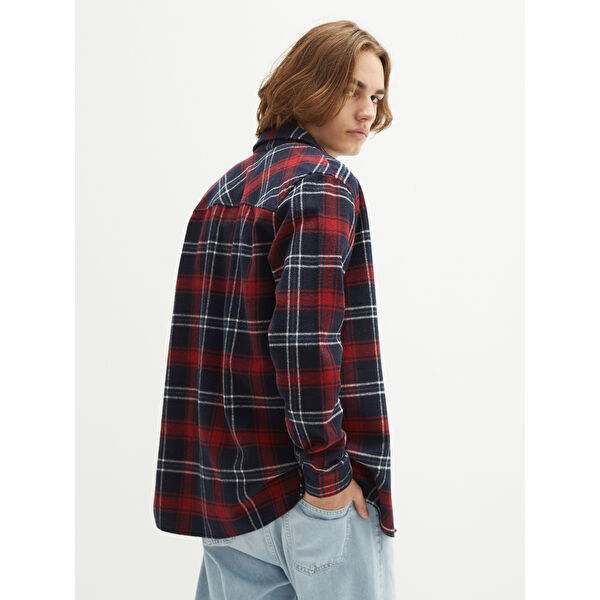 Regular Fit Uzun Kollu Ekose Erkek Gömlek Ceket Regular Fit Uzun Kollu Ekose Erkek Gömlek Ceket