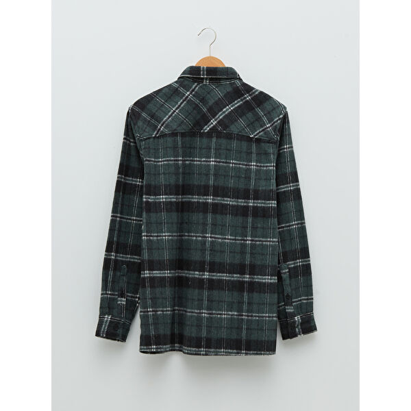 LCW CASUAL Regular Fit Uzun Kollu Ekose Erkek Gömlek Ceket