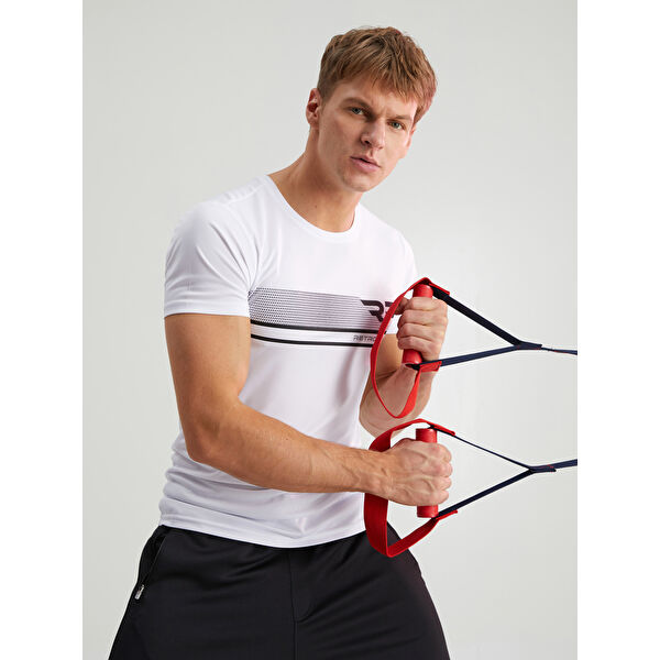 LCW SPORTS Bisiklet Yaka Kısa Kollu Baskılı Erkek Spor Tişört